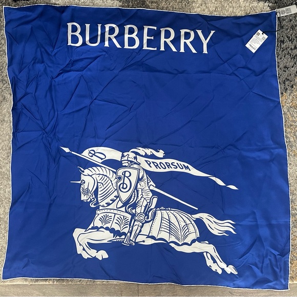 Burberry | Accessories | Burberry Blue Knight Silk Scarf | Poshmark